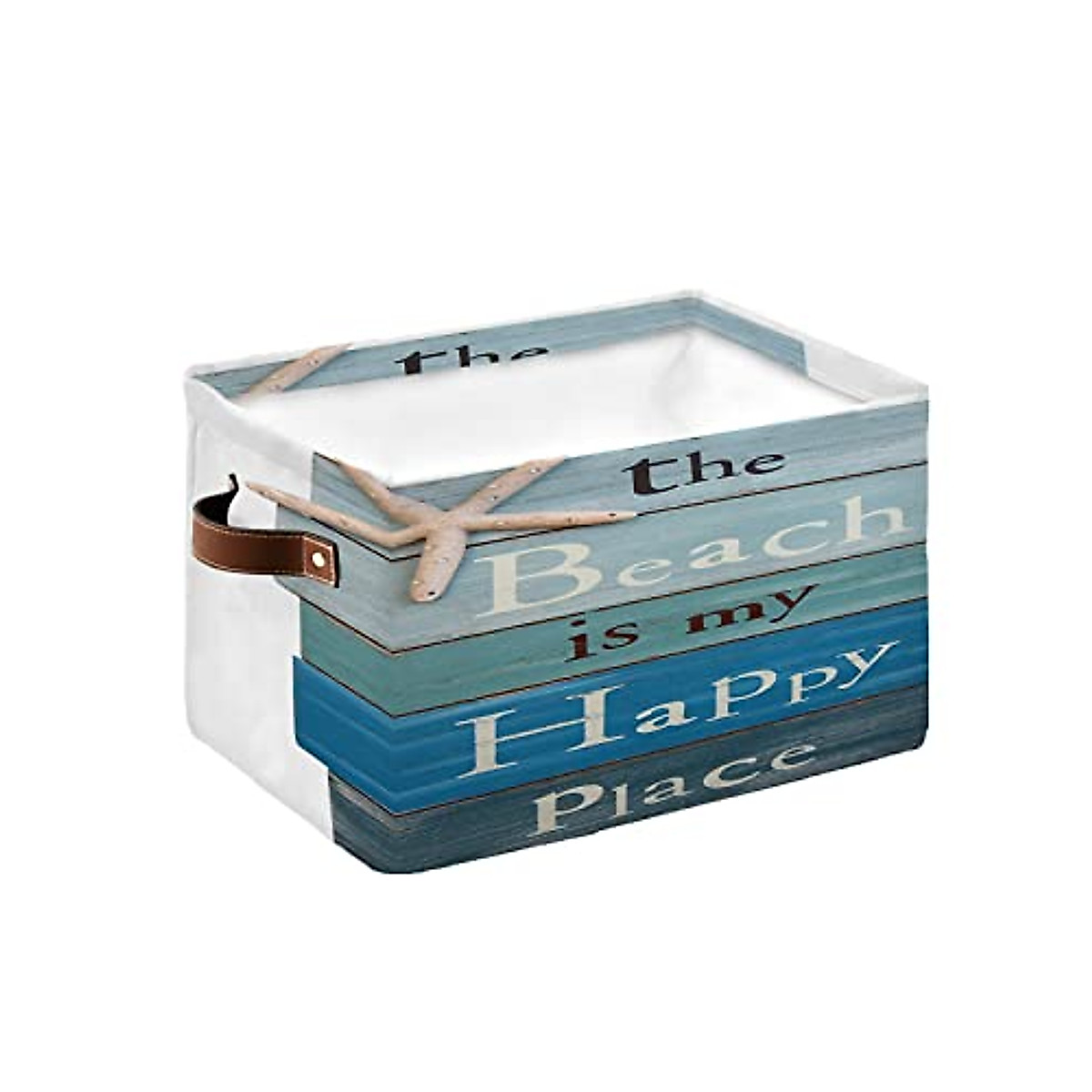 ARTtikke Storage Bins Clothes Organizer Beach Themed Storage Cubes Bin with Handles,Foldable Storage Boxes for Closet,Storage Basket for Organizing Shelves, 15x11x9.5 inch