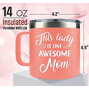ZAZIKE Mothers Day Gifts for Mom, Women, Wife - Mothers Day Gifts from Daughter, Son - Gifts for Mom from Daughter, Son, Kids - Mom Gifts, Birthday Gifts for Mom, Mom Birthday Gifts, Mom Mug 14 Oz