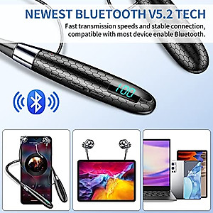 WESADN Neckband Bluetooth Headphones Wireless Earbuds in Ear Headset with Microphone 72H Playtime Noise Cancelling Stereo IPX6 Waterproof Earphones for Sports Running Workout for iPhone Android K45