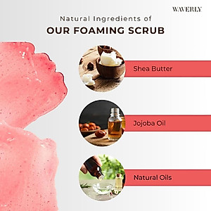 Waverly Strawberry - Shea Butter Foaming Body Scrub - Luxurious Lather Deep Cleans and Nourishes Skin with Natural Oils