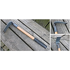 Forged Hoe, Forged Adze Grubbing Hoe, Solid Mattock Pick Digging Tool, 17-Inch Mini Grub Hoe 1LB