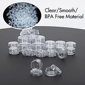 Cosmetic Containers Sample Jars Tiny Makeup Sample Containers with lids，Clear Lid