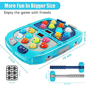 EPAPHRAS Whack Mole Game Toy for 3+ Year Old, Large Size Pounding Toy with PK Mode, Interactive Educational Toys Early Developmental Toys for Kids, Birthday Item