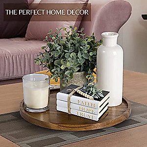 Decorative Round Beautiful Tray for Décor Kitchen Dining Room -Acacia Wood The Perfect Small Candle Tray for Coffee Table and Home Decor