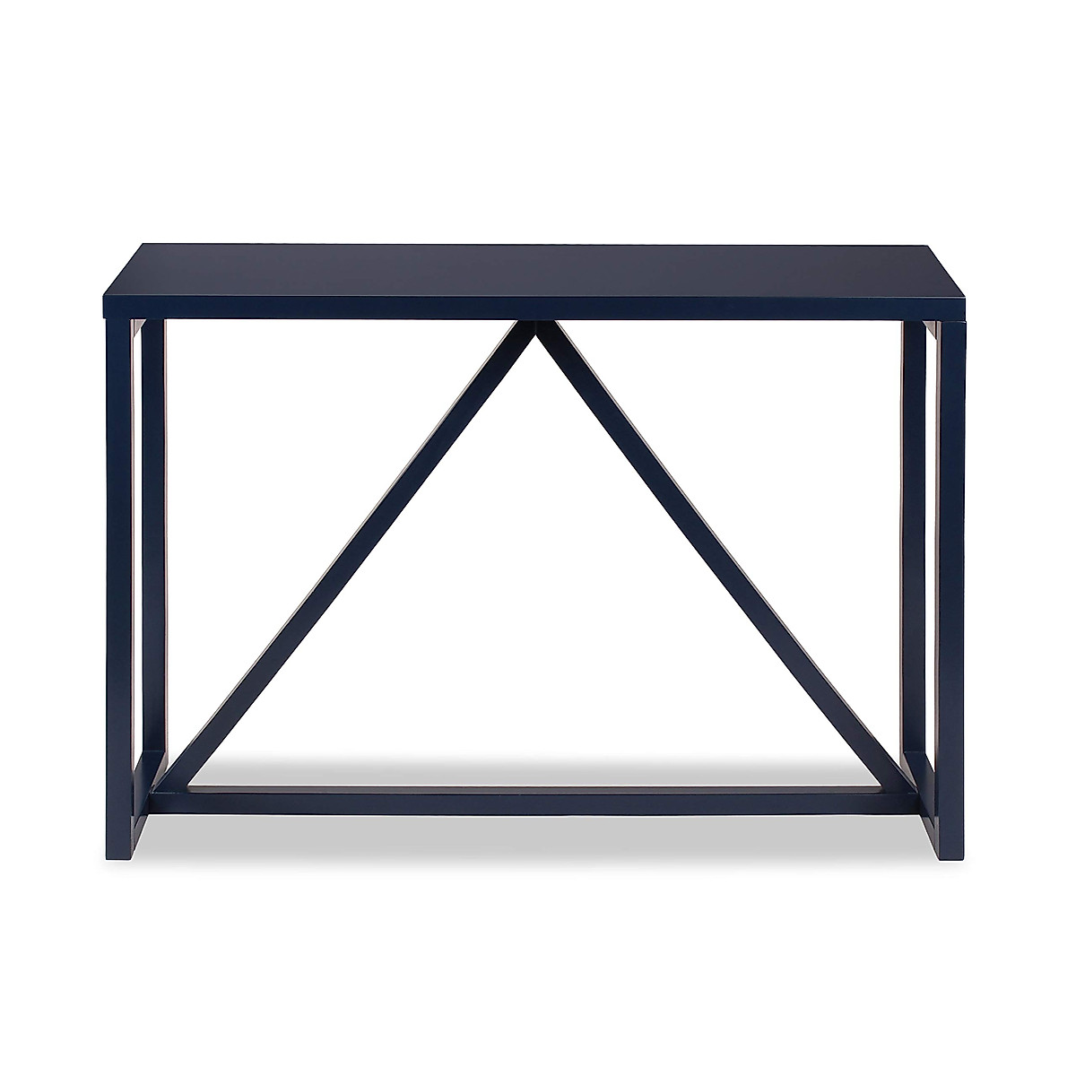 Kate and Laurel Kaya Two-Toned Wood Console Table, White Top with Walnut Brown Base