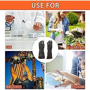 ThxToms Heavy Duty Latex Gloves, Resist Strong Acid, Alkali and Oil, 22", 1 Pair