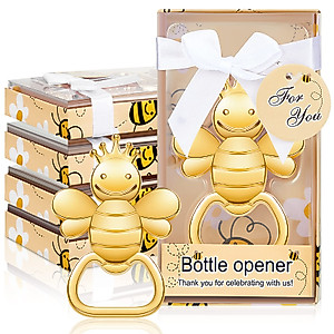 36 Sets Bee Bottle Opener Bee Shaped Wedding Party Favor Souvenirs Beer Bottle Openers for Baby Shower Gender Reveal Bridal Birthday Party Decorations and Supplies
