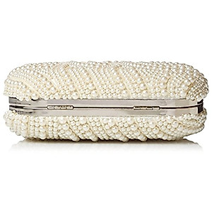 Snowskite Women's Handmade Full Pearl Bridal Evening Clutch Bag Ivory