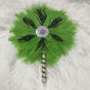 Custom Hand Fan with Feather Lace Dance Fans Abanico De Mano with Sequin Stone Spain Style Handmade Wedding Feather Photo Props