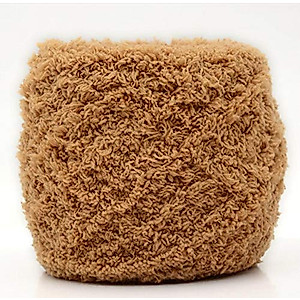 OURVER (25 Khaki) Celine lin One Skein Super Soft Warm Coral Fleece Fluffy Knitting Yarn Baby Blanket Yarn, 5 Rolls x100g
