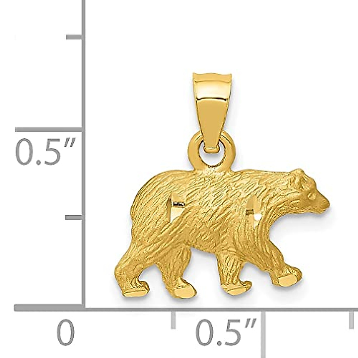 IceCarats 14K Yellow Gold Bear Necklace Charm Pendant 17mm x 10.5mm Only