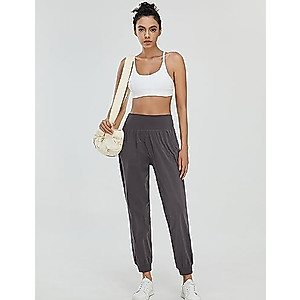 BMJL Women's Joggers Pants High Waisted Workout Hiking Lounge Pants with Pockets for Running Yoga 2023(M,Grey)