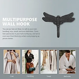 Alipis 1 Set Dragonfly Hook Decorative Wall Hook Delicate Wall Hook Coat Hat Hanger Wall Mounted Hook Dragonfly Decorative Hook Multipurpose Wall Hook Home Wall Hook Dragonfly Key Hanger