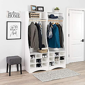 Prepac White Compact Wardrobe with Shoe Storage,