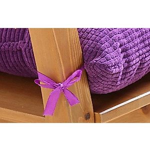 Corduroy Chair Cushion with Ties, Nonslip Tufted Seat Cushions Kitchen Dining Chair Pads with Ties Office Car Sitting Chair Pads (17in X 17in, Blue)