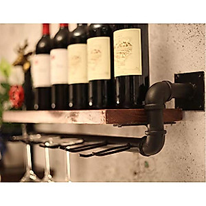 PIBM Stylish Simplicity Wine Shelf Wine Rack Wooden Wall Hanging Wine Rack Wine Glass Holder