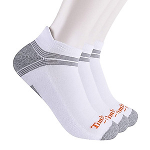 Timberland PRO Men's 3-Pack Power Train Low Cut Ankle Socks, White, Large