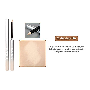 Kusslippe Concealer Pencil,Contour Highlighter Stick,Full Coverage Foundation Waterproof Concealer Pen for Eye Dark Circles,Freckles,Acne Marks,Scar,Tattoos 0.47oz (#1)