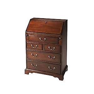 BOWERY HILL Wood Cherry Finish Traditional Drop Front Secretary in