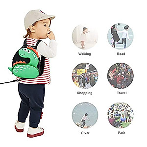 ibestby Toddler Backpack with Anti-Lost Harness Small Dinosaur Backpack Safety Leash for Boys and Girls Age 1-2 Years Old …