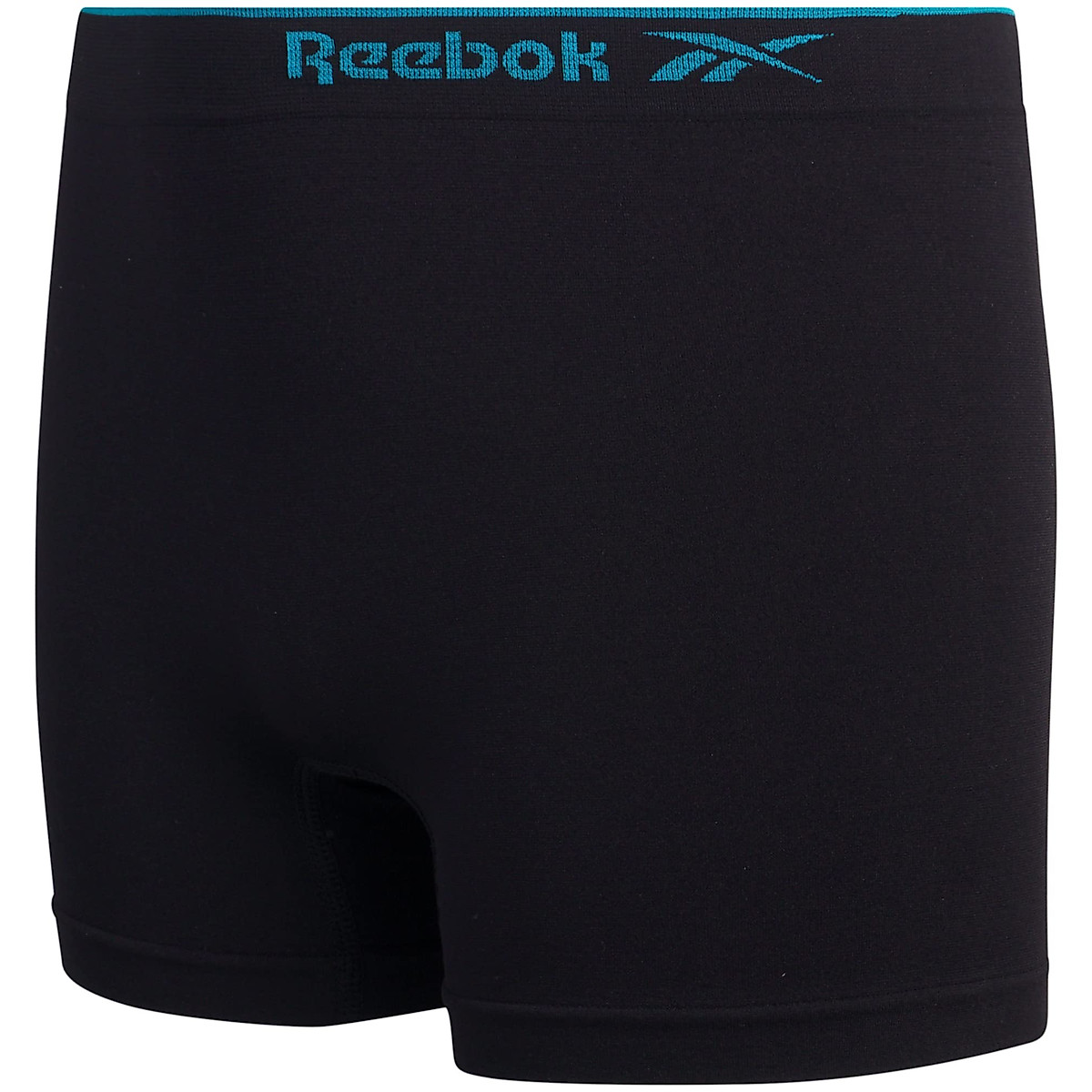 Reebok Girls' Boyshorts Underwear - 4 Pack Soft Seamless Long Leg Boy Shorts - Playground Shorts for Girls (6-16), Size 8-10, Black With Tipping Waistband
