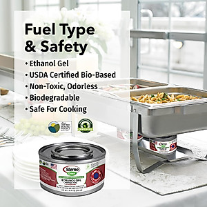 Sterno Disposable Chafing Dish Buffet, Set of 3 Full-Size Chafing Dishes for Buffet, 6 Sterno Fuel Cans (2.25hr), 6 Food Pans, 3 Water Trays, and Serving Utensils for Parties & Catering