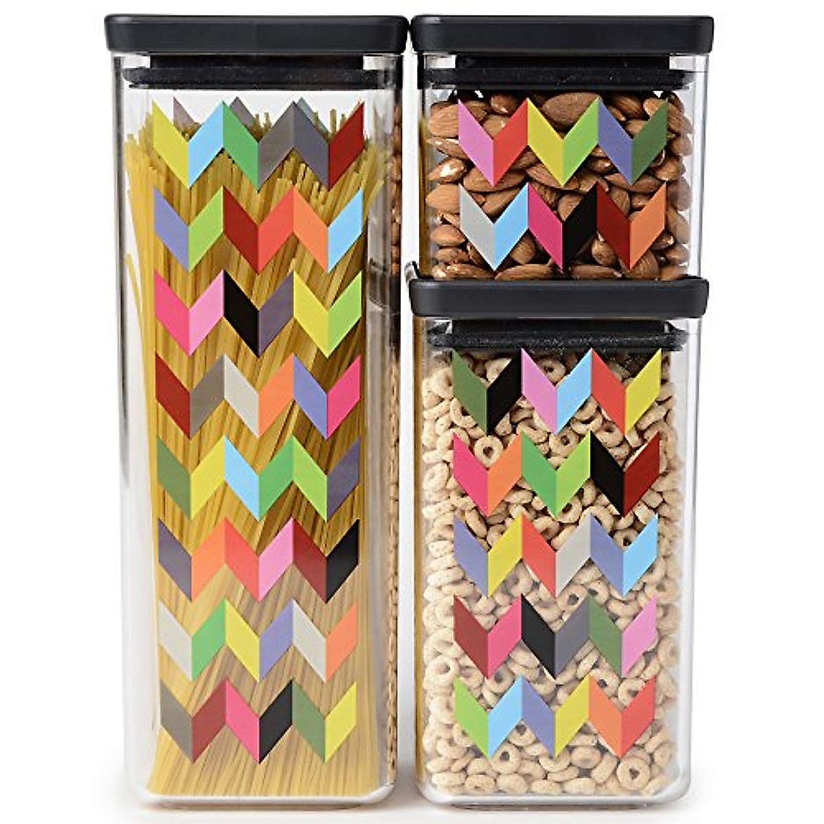 French Bull Ziggy Plastic BPA Free Leak-Proof Cereal and Dry Food Storage Container with Lid-Pantry, Kitchen, Snacks, Airtight, Stackable, Organization, 24 oz