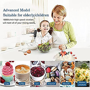 Cordless Electric Whisk - Hand Mixer Portable Handheld Electric Mixer with 3-speed Self-Control, 304 Stainless Steel Beaters & Balloon Whisk, for Whipping, Mixing,Pudding, Cookies, Cakes, Batters