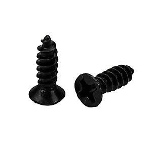 Xiaoyztan 200 Pcs M3x10mm Flat Head Cross Drive Pointed Wood Screws Black Oxide Coated Carbon Steel Self-Drilling Screws