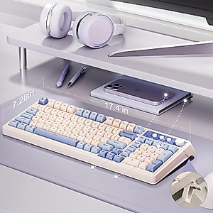 AULA 99 Wireless Keyboard, Custom Computer Keyboard, Tri-Mode Bluetooth 5.0/2.4GHz/USB-C Cute Creamy Gaming Keyboards with Number Pad, RGB Backlit Media Knob Programmable Keybaord for PC Gamer - White