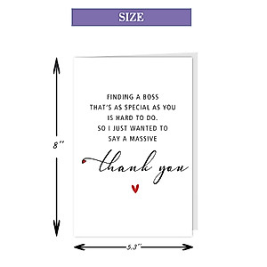 Unique Thank You Boss Day Cards for Boss Manager, National Bosses Day Gifts for Leader, Thank You Gifts Card for Men Women,Boss Appreciation Card for Boss
