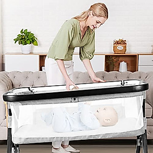 Fagoca Baby Bassinet Bedside Sleeper, Bedside Crib Easy Folding Portable Crib Bassinets for Baby/Infants