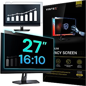 27 Inch 16:10 Computer Privacy Screen Filter for Widescreen Monitor and Laptop - Anti-Glare - Anti-Scratch Protector Film - Data Confidentiality Shield [1 Pack]