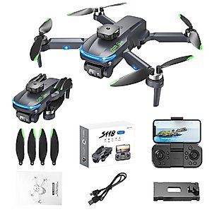 Rc Drones With Camera for Adults 4k & 1080p Mini Drone for Kids 8-12 with Headless Mode, Mobile Phone Control, Multiple Flight Modes, 2.4G Rc Plane Fpv Drone Remote Control Airplane Cool Stuff (Black)