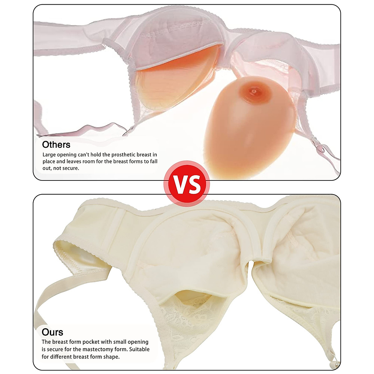 NORFULL MaxTara Special Pocket Bra for Silicone Breastforms Post Surgery Mastectomy Crossdress Beige Bra Size 38/85