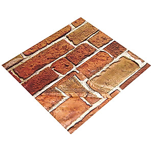 Chuangdi 4.5 x 9 Feet Brick Stone Wall Backdrop Stone Wall Scene Setter Brick Sheet Wallpaper Curtains Door Removable Brick Tablecloth Photo for Winter Halloween (Retro Red, Brick)