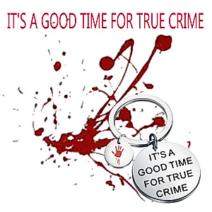 bobauna True Crime Gift Serial Killer Jewelry It's a Good Time For True Crime Gift For True Crime Lover (time for true keychain)