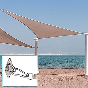 HongWay 30pcs Sun Shade Sail Hardware Kit, 6 Inch for Triangle Rectangle Sunshade Sail Installation, 304 Anti-Rust Stainless Steel, Triangle Shade Sails Accessory for Garden Outdoors, Patio Lawn