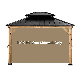 CoastShade Gazebo Replacement Curtain for 8x8 or 10x10 or 10x12 Outdoor Gazebo,6.7FT Height,Only 1 Panel Sidewall,Autumn Gazebo Sidewall,Khaki