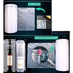 Bubble Cushioning wrap Roll Packing - 11.8in x164feet Inflatable Bubble Column Wrapping Roll with Free Pump for Packing Material Moving Shipping Supplies, Wine Bottle Protector Bag