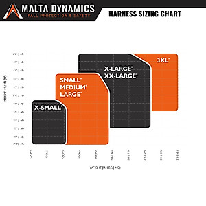 Malta Dynamics Warthog Safety Harness Fall Protection, Tongue Buckle Legs & X-Pad, Full Body Harness, OSHA/ANSI Compliant (Tongue Buckle Legs & X-Pad, Large-XLarge)