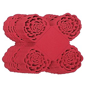 Toddmomy 50pcs Paper Candy Cups Cupcake Wrappers Artistic Bake Cake Paper Cups for Wedding Party Liners Dessert Holder（Red）