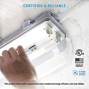 PARMIDA 20-Pack LED T8 Hybrid Type A+B Light Tube, 4FT, 18W (40W Replacement), Clear Cover, Single-End OR Dual-End Powered, 5000K (Day Light), 2200lm, Works with/Without Ballast, UL