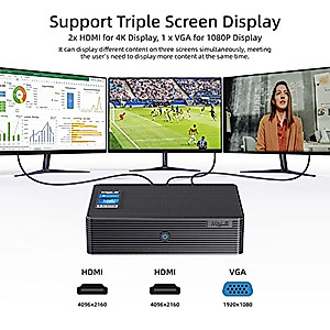 MeLE Fanless Mini PC QuieterHD3 N5105 Windows 11 Pro, 16GB RAM 512GB Mini Computer, WiFi6 BT5.2 Gigabit Ethernet, Support 4K UHD Triple Display, M.2 NVMe SSD, 2.5'' SATA HDD/SSD, Business Home PC
