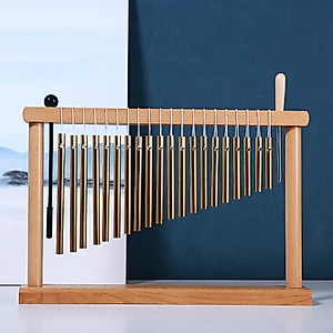 20-Note Chime Bar Table Top Wind Chime Music Percussion Instrument with Mallet, Golden