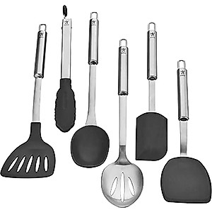 HENCKELS Cooking Tools 6-PC Kitchen Gadgets Sets with Spatula, Tongs, Cooking Spoon, 18/10 STAINLESS STEEL