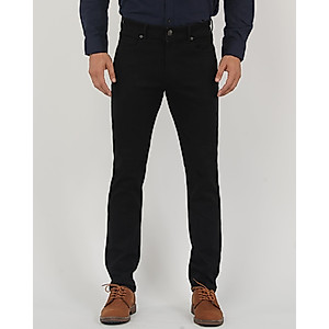 APUOR Slim Fit Jeans for Men Straight Fit Stretch Skinny Jeans Soft Comfy Denim Pants Black W40xL30