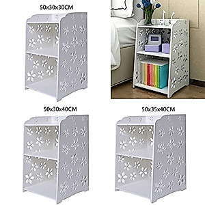 HIGOH Bedside Table Home Bedroom Bedside Cabinet lockers Shelf Drawer Wood Plastic Bedside Cabinet