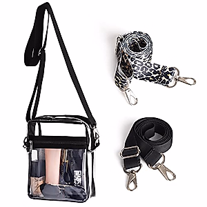 BEELIFY Clear Bag Stadium Approved Purse, Clear Crossbody Bag for Stadium, Concerts, College Games