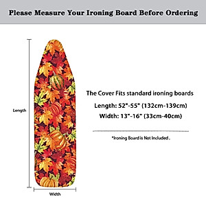 Mumeson Maples Ironing Board Protection Covers Thick Padding, Elastic Edge, Silicone Coated, Resist Scorching and Staining, Adjustable Fastener Iron Board Covers